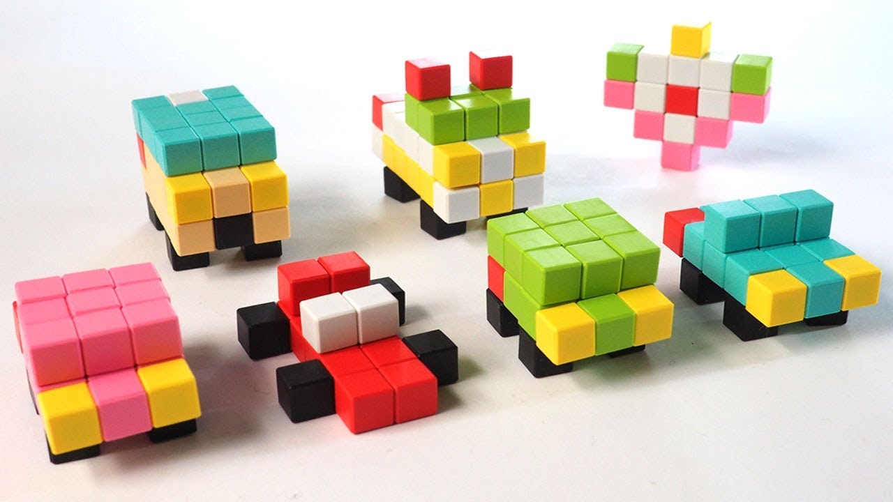 Magnetic Cubes Craft Fun: Build 6 Tiny Cars from less than 200 cubes ...