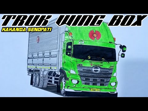 MENGGAMBAR TRUK WING BOX || HINO 500 EURO 4 || MENGGAMBAR TRUK - YouTube