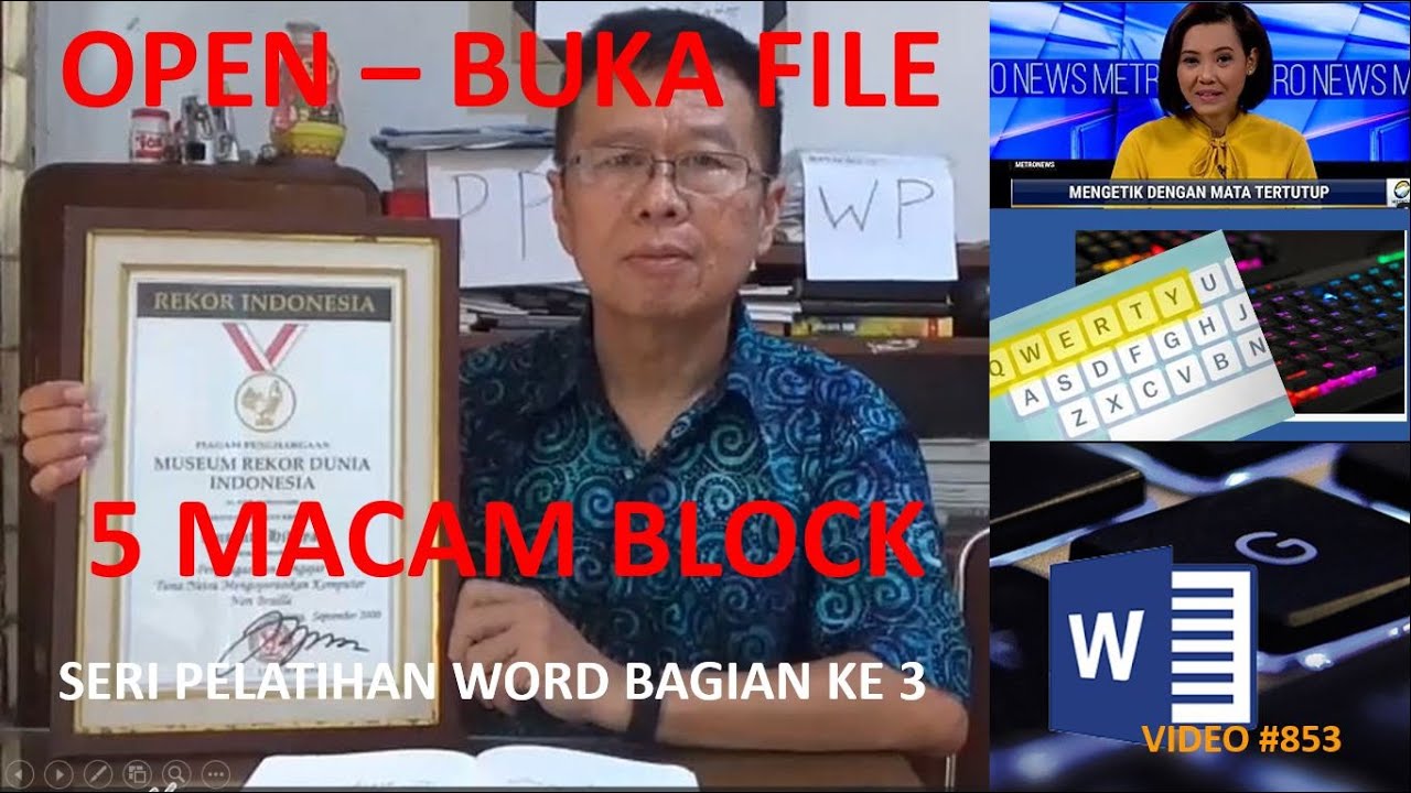 SERI PELATIHAN MS WORD UNTUK PEMULA BAGIAN KE 3 – BUKA – BUKA FILE; 5 ...