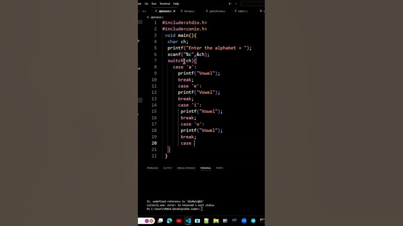 Write A Program To Check Whether An Alphabet Is Vowel Or Consonant Using Switchcase