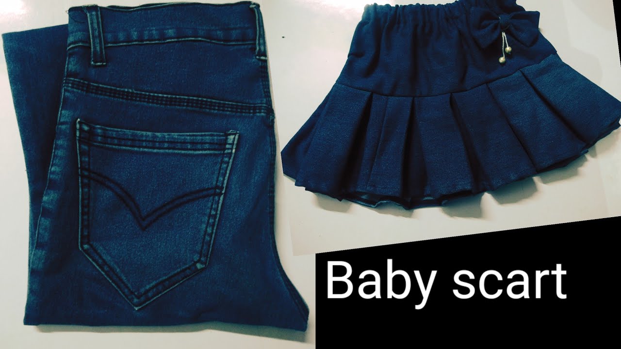 How to make,old jeans//skart Purane jeans pant se #baby scart - YouTube