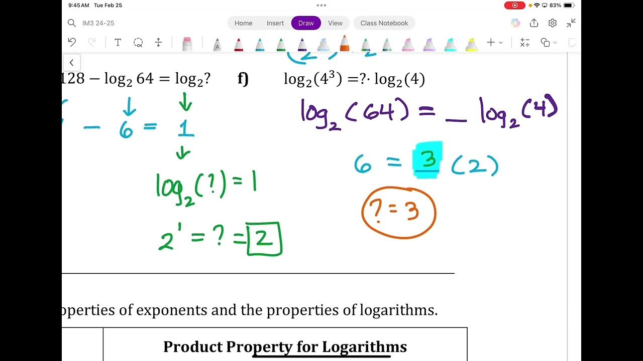 IM3 Lesson 6.05 Properties of Logarithms (Part 1 of 2) - YouTube