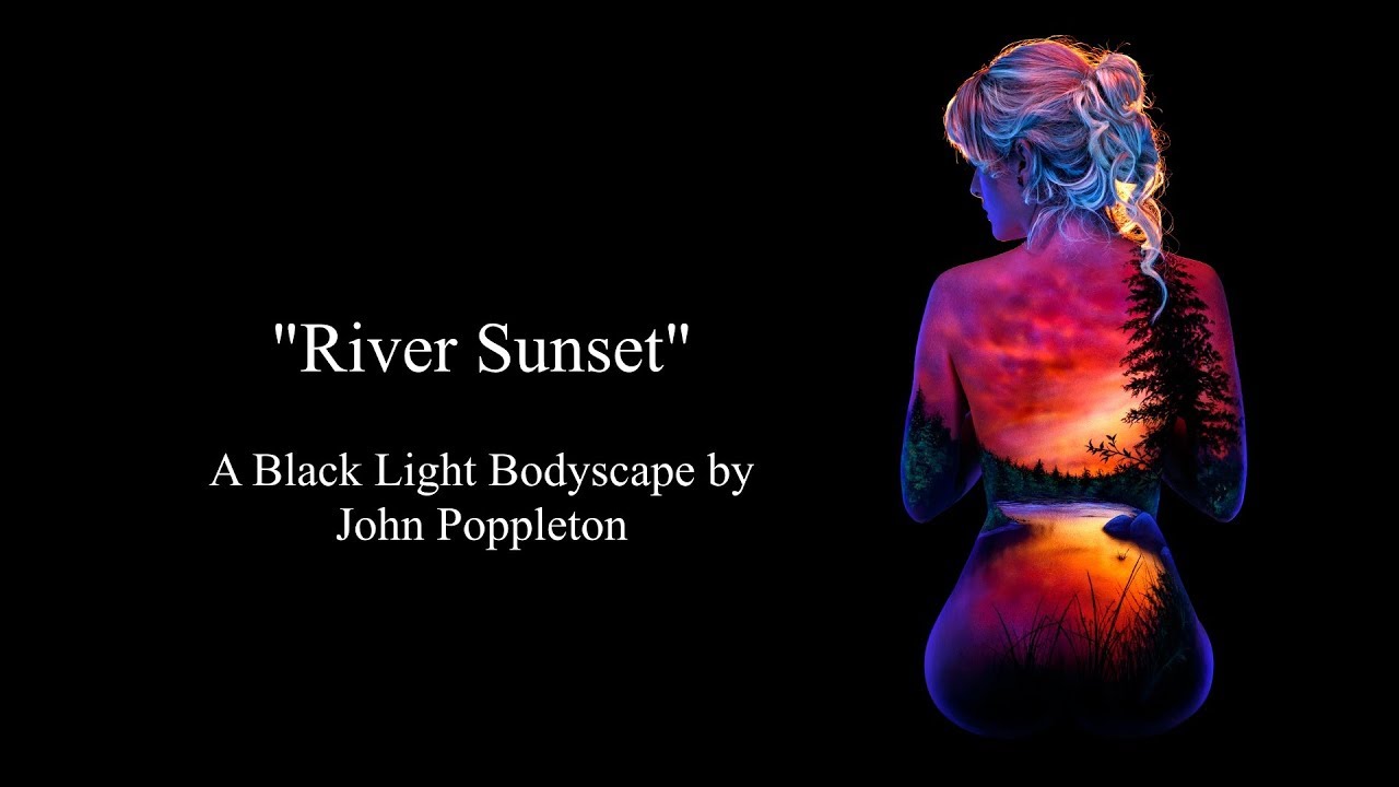 UV Body Painting - "River Sunset" - YouTube
