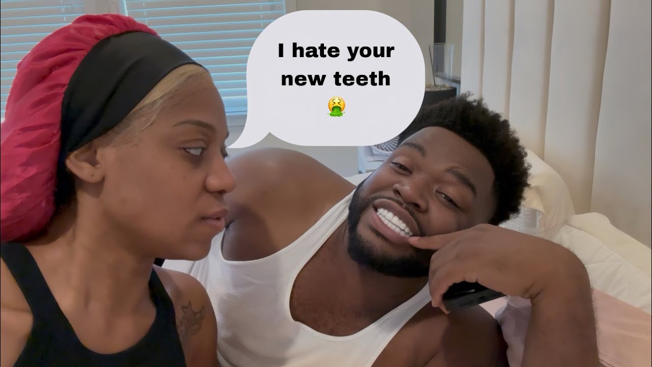 Bashing My Husband New Teeth To See His Reaction - YouTube