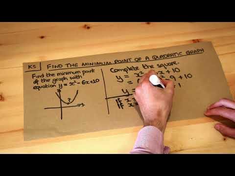 Key Skill - Find the minimum point of a quadratic graph. - YouTube