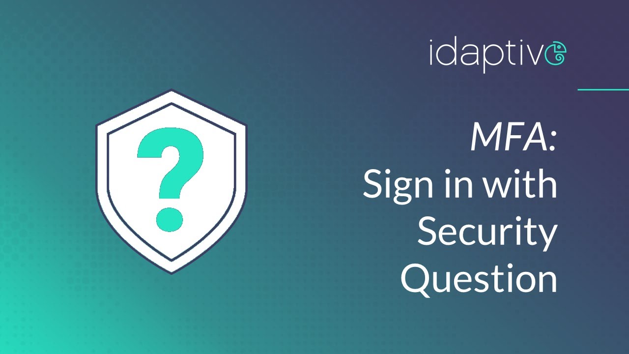 MFA: Sign In with Security Question - YouTube