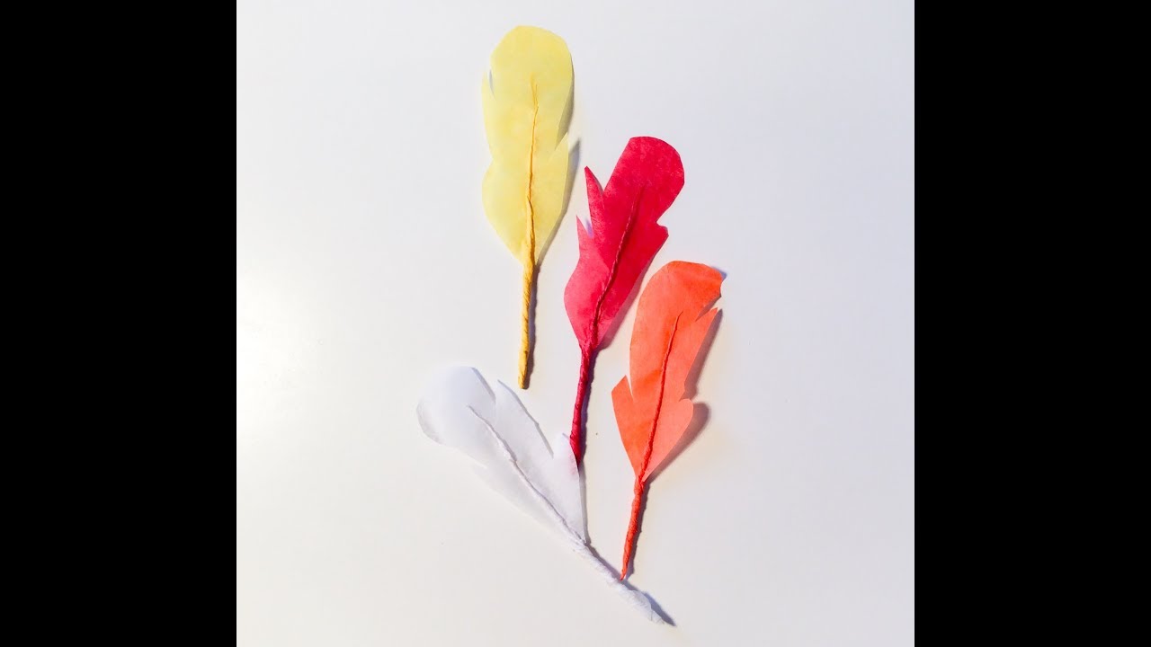 Tuto DIY comment créez des plumes en papier de soie. DIY paper feathers ...
