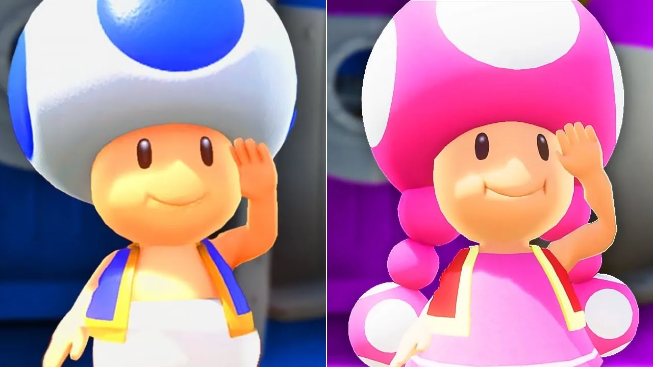 Super Mario Odyssey - Toad vs Toadette (Splitscreen Race) - Full Game ...