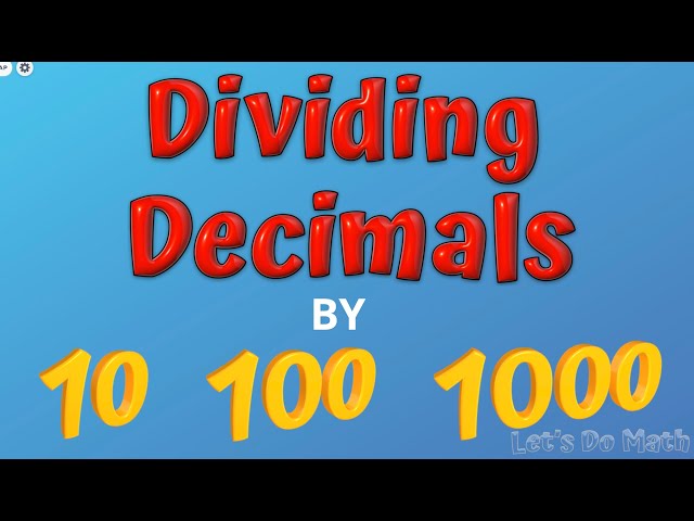 Dividing Decimals By 10 100 And 1000 Worksheet