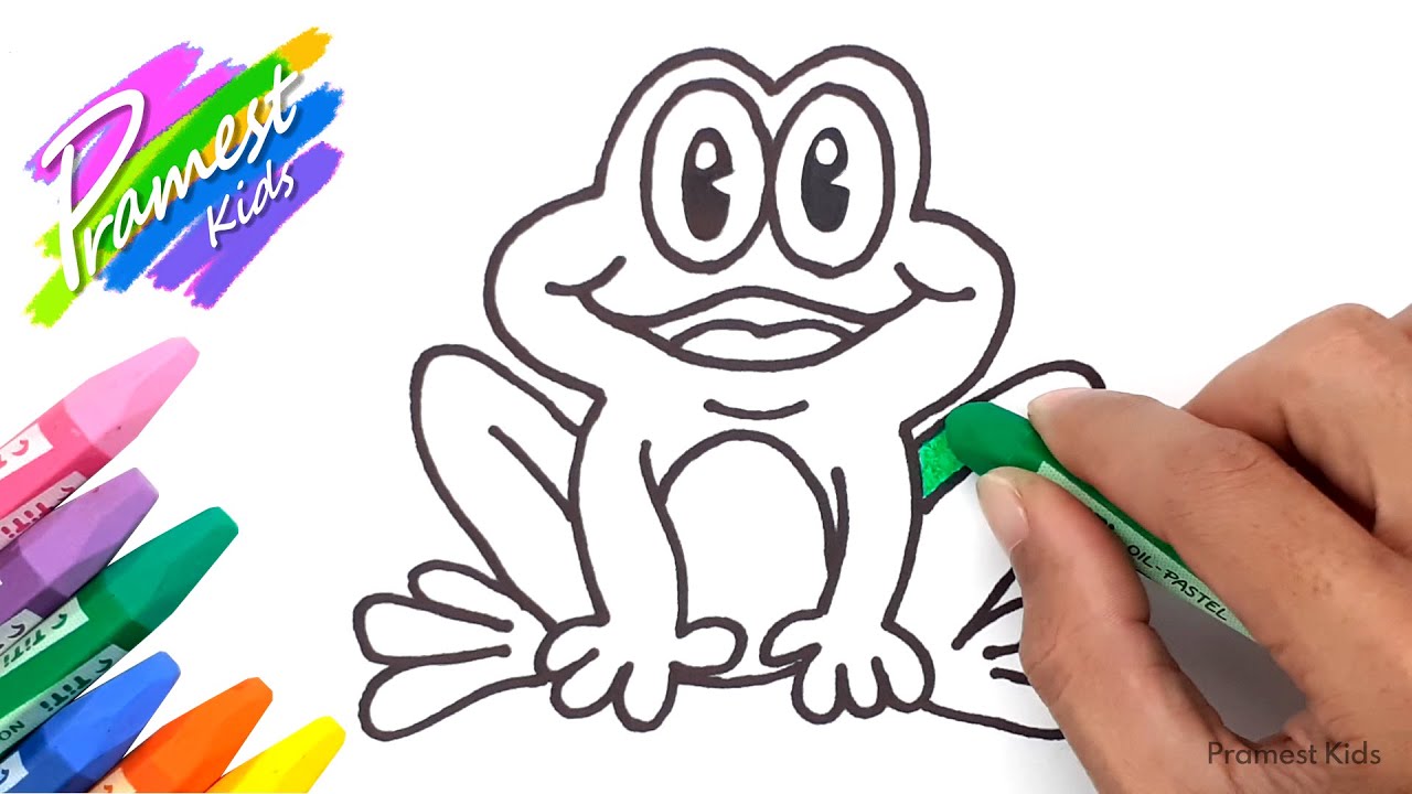 Menggambar dan Mewarnai Katak dengan Crayon - YouTube