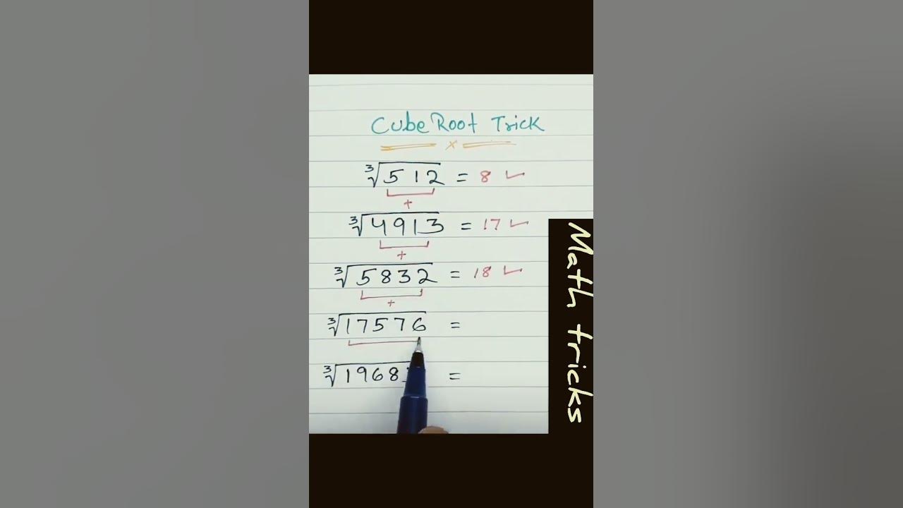 Cube Root Tricks Maths Mathshorts Tricks Youtubeshorts Equationsolution