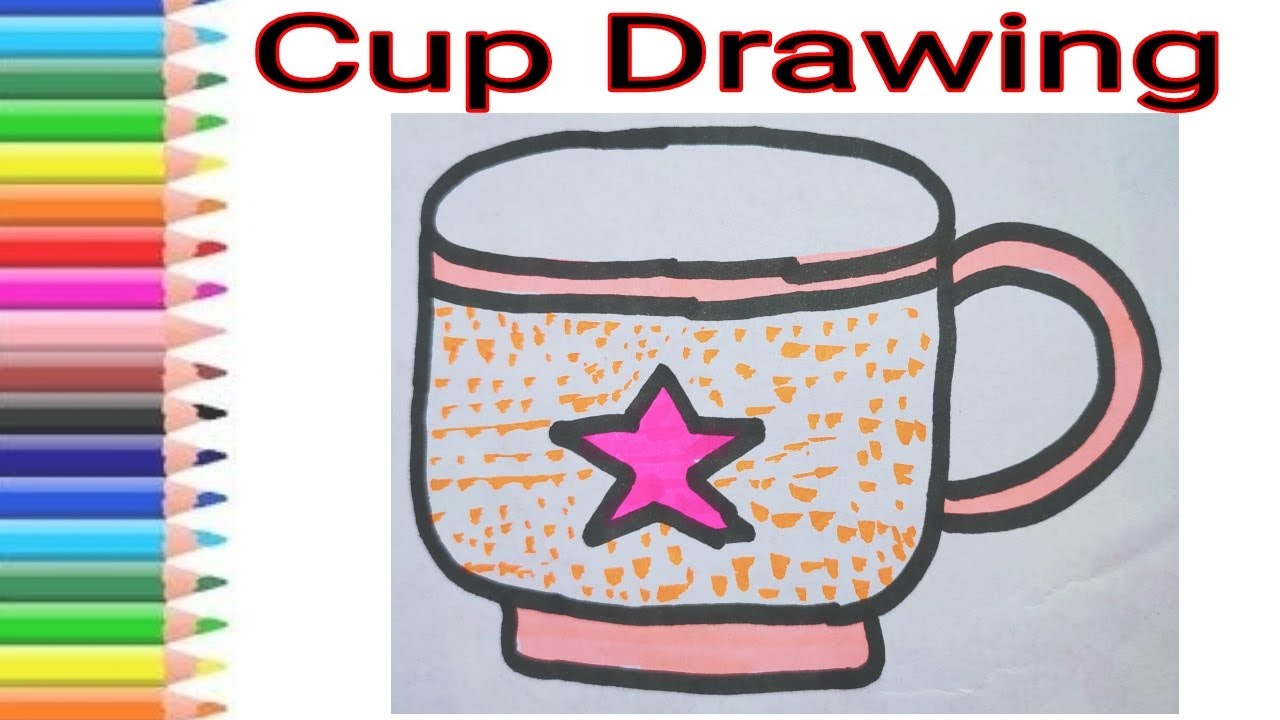 How to draw a cup easy step by step | Easy cup drawing for kids ...