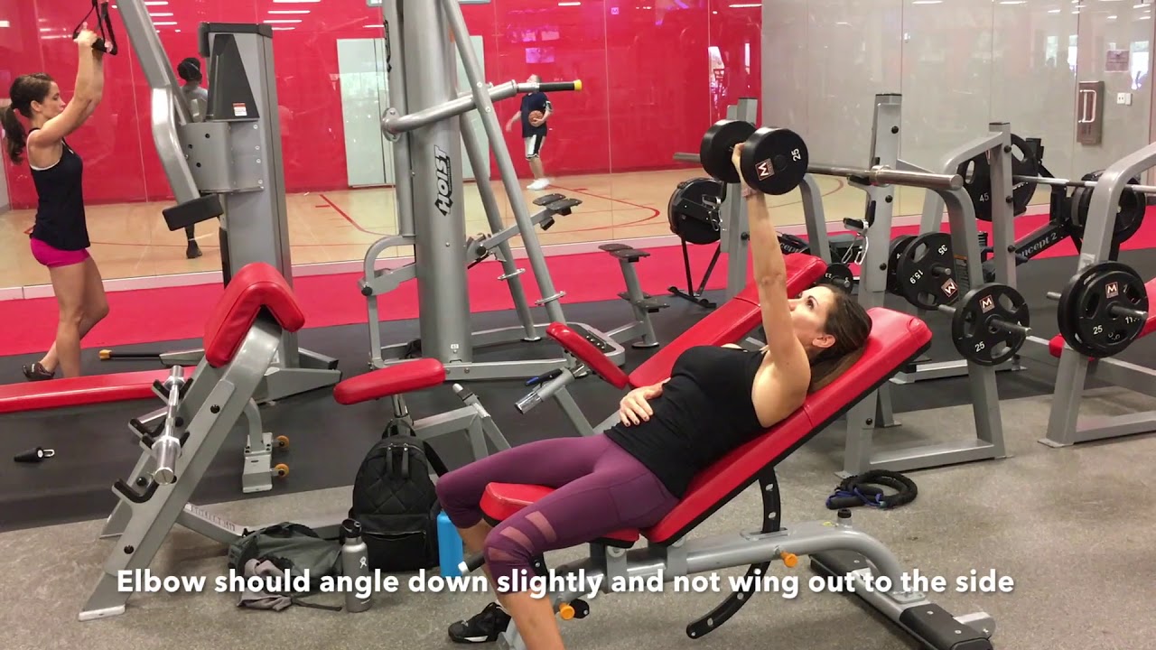 Incline dumbbell single arm bench press - YouTube