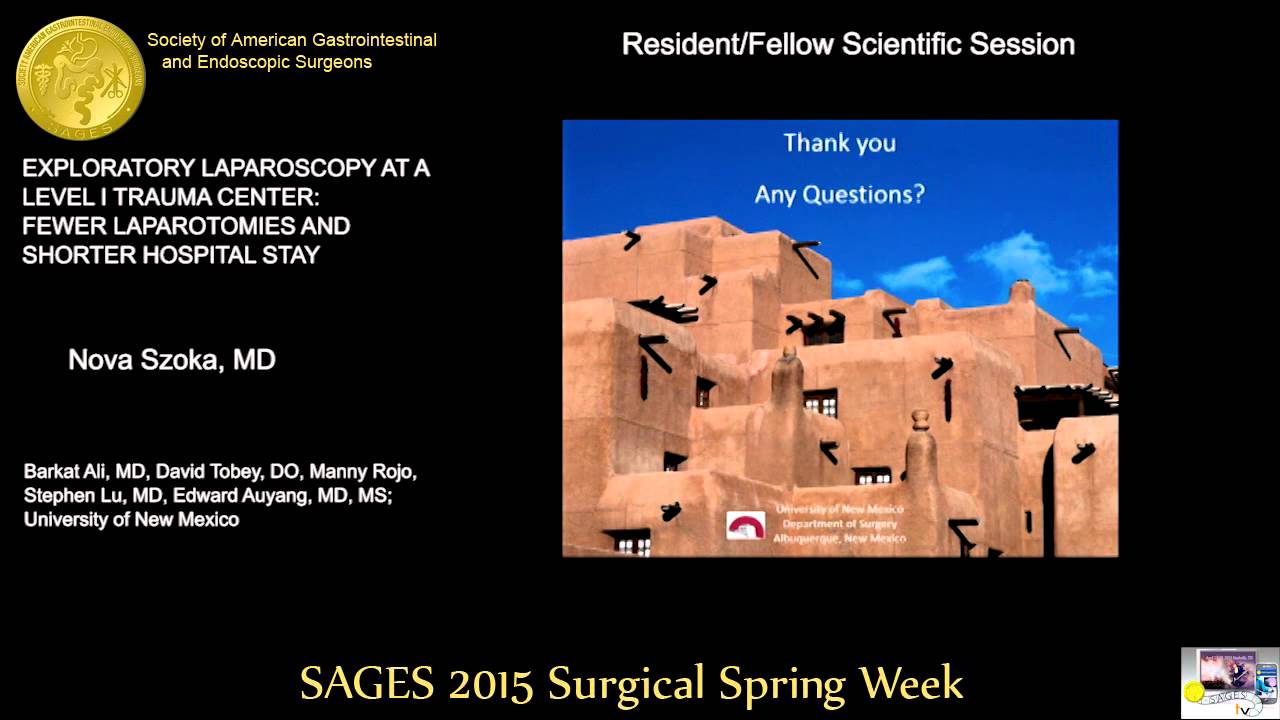 EXPLORATORY LAPAROSCOPY AT A LEVEL I TRAUMA CENTER FEWER LAPAROTOMIES ...
