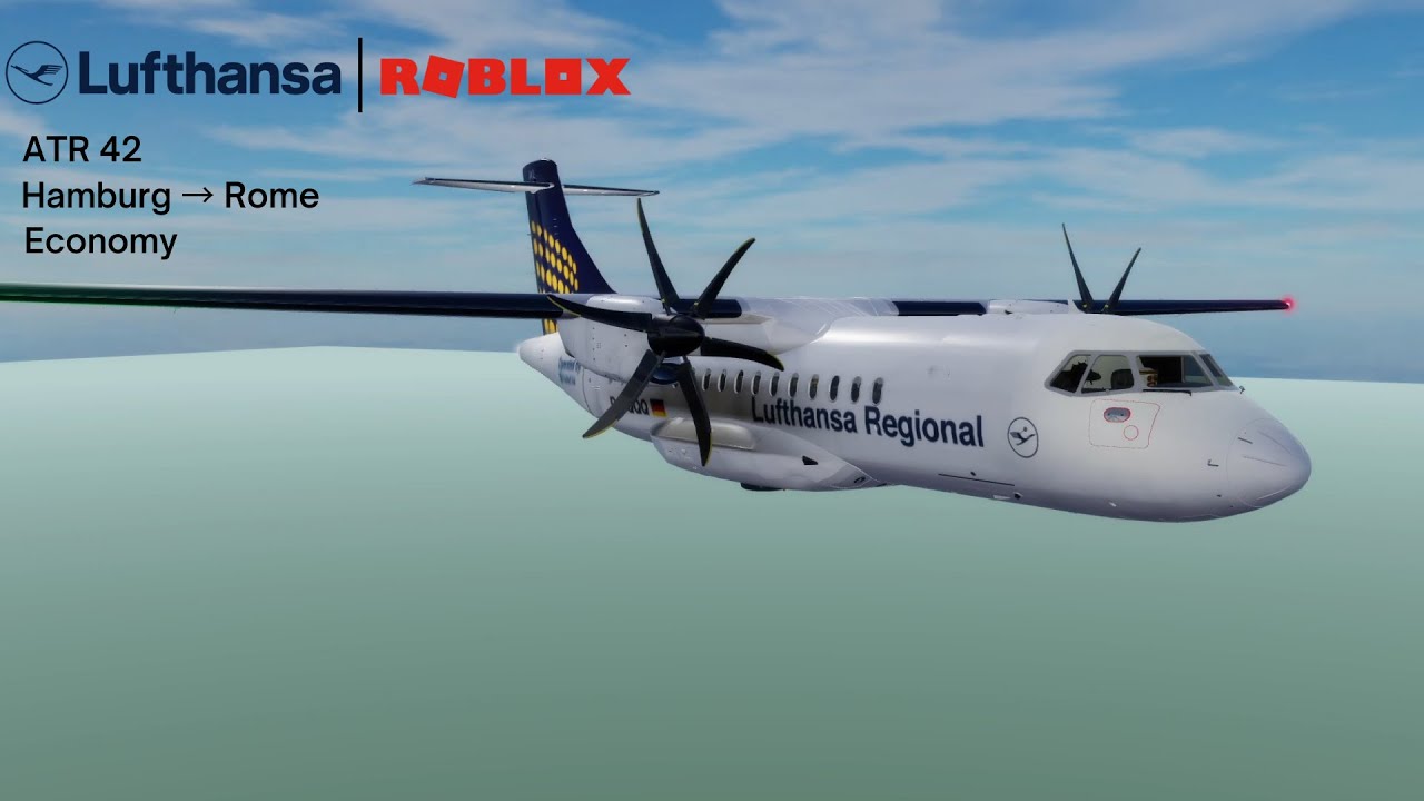 Lufthansa | B737-300/ATR-42 | Hamburg → Rome | Economy | ROBLOX - YouTube