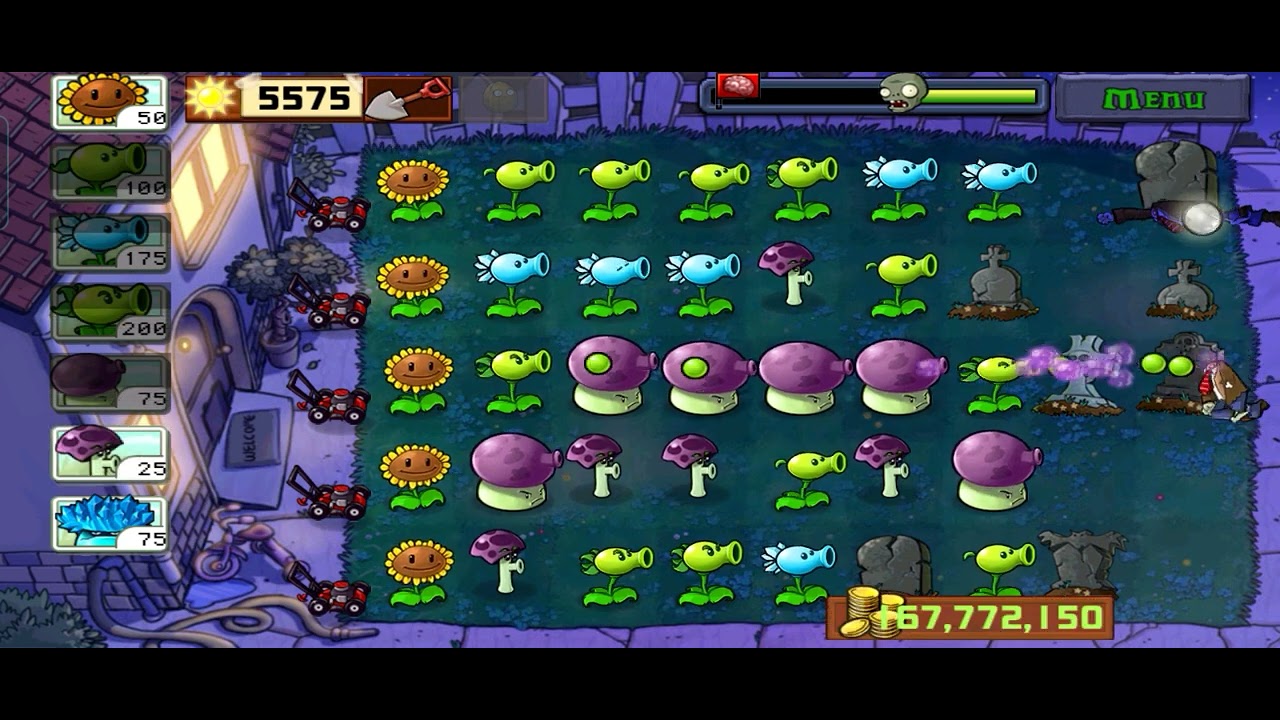 Plants vs Zombies Game Play Level 8 (night) 🧟‍♂️ - YouTube