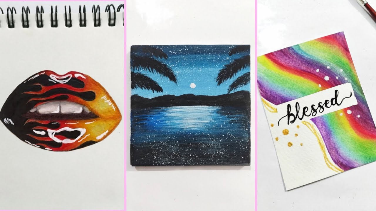 10 Easy Creative Art Ideas | Easy Art For Beginners - YouTube