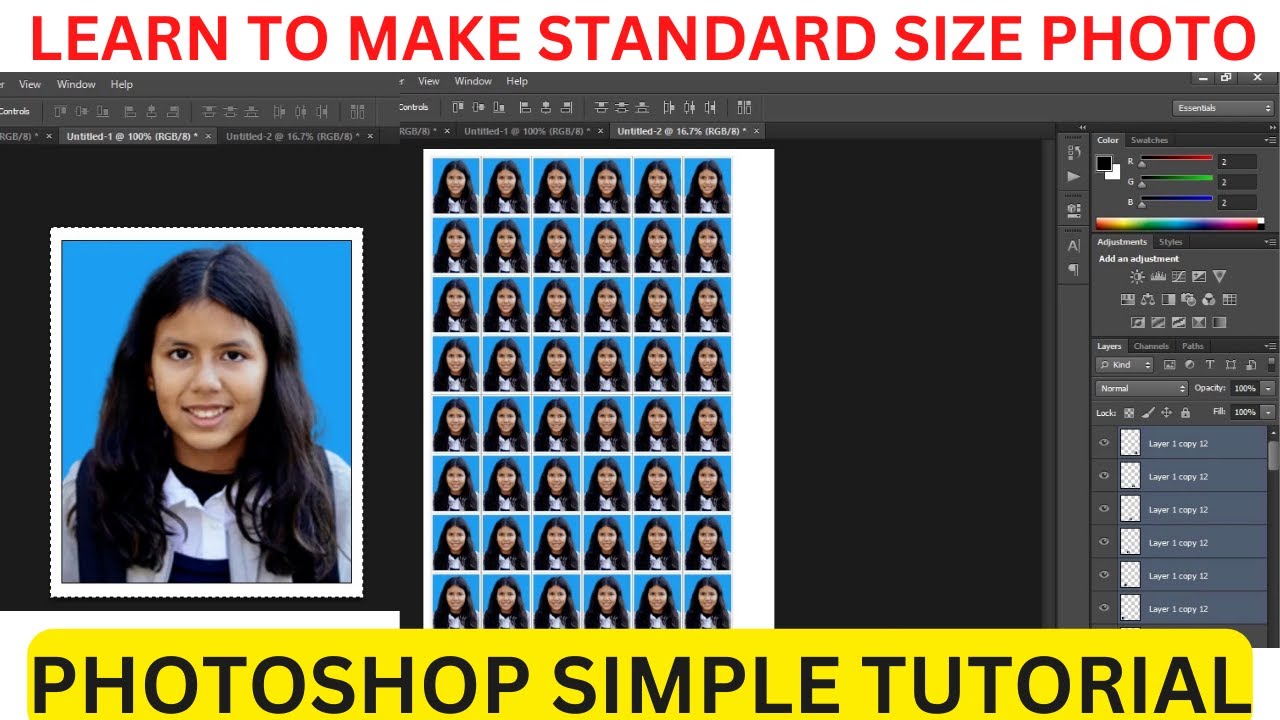 Make STANDARD SIZE PHOTO in Adobe Photoshop || Attractive Photo design ...