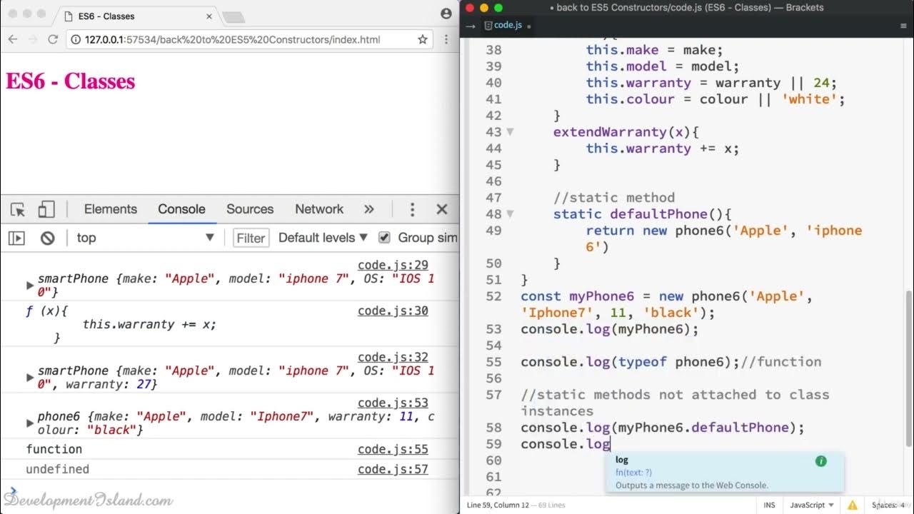 32 Es6 Classes Static Methods Modern Javascript Es6 Youtube