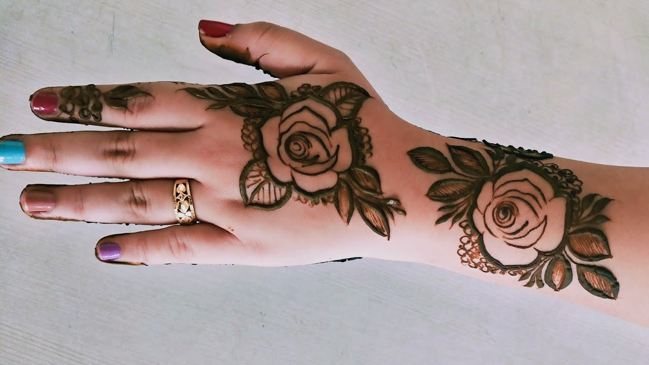 Rose mehndi design very simple mehandi - YouTube