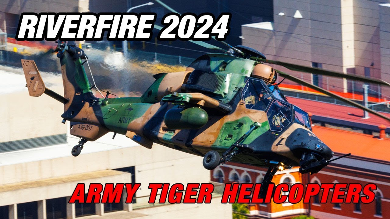 Army Tiger Helicopters practice for Riverfire in Brisbane - 2024 - YouTube