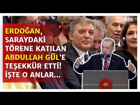 Erdoğan, Saray'daki törene katılan Abdullah Gül'e teşekkür etti! İşte o anlar…