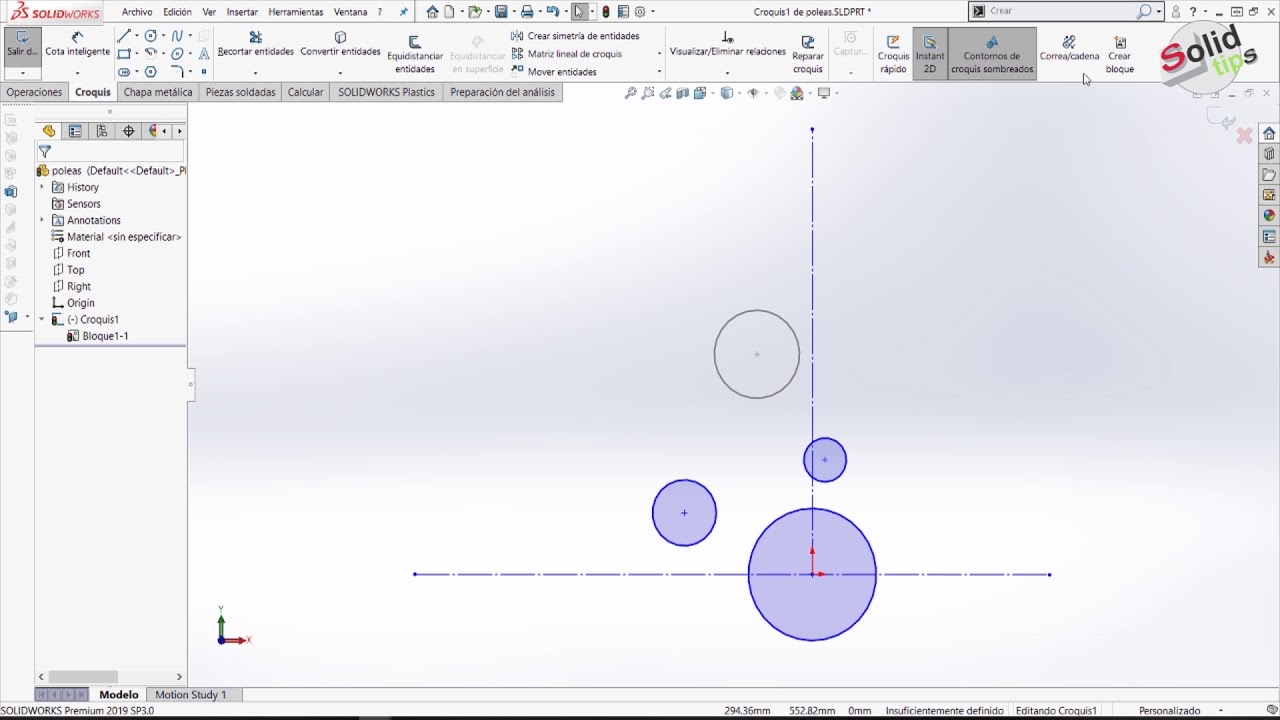 SOLIDWORKS Tutorial "Correa En Croquis 2D" - YouTube