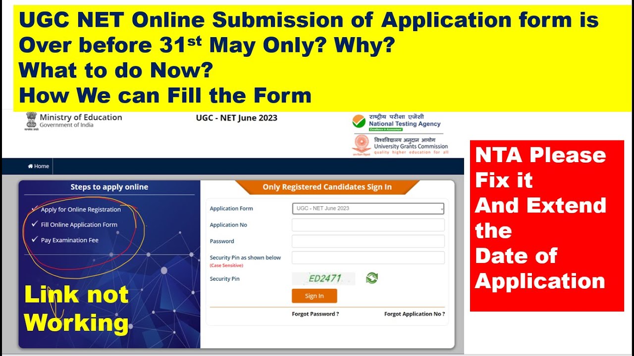 UGC NET Online Submission of Application form is Over before 31st May ...