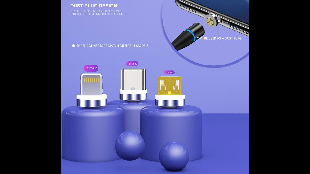 7 Pin magnetic charging cable 3 in 1 - YouTube