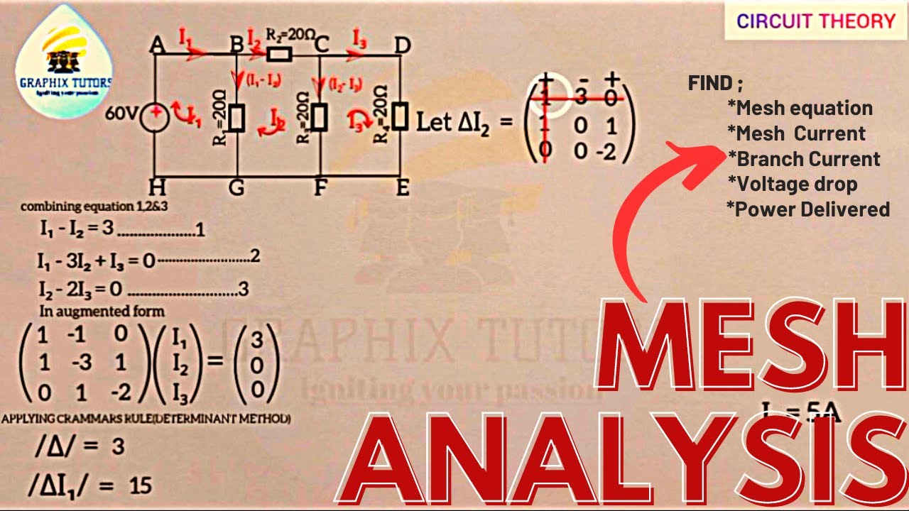 MESH ANALYSIS, KIRCHOFF METHOD, MESH AND BRANCH CURRENT, POWER ...