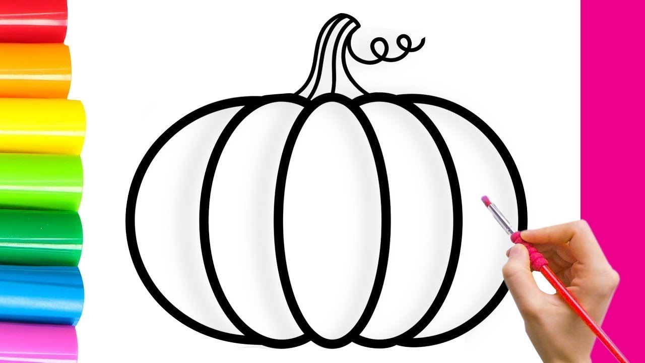 Bolalar uchun qovoq rasmini chizish | Draw a picture of pumpkin for ...