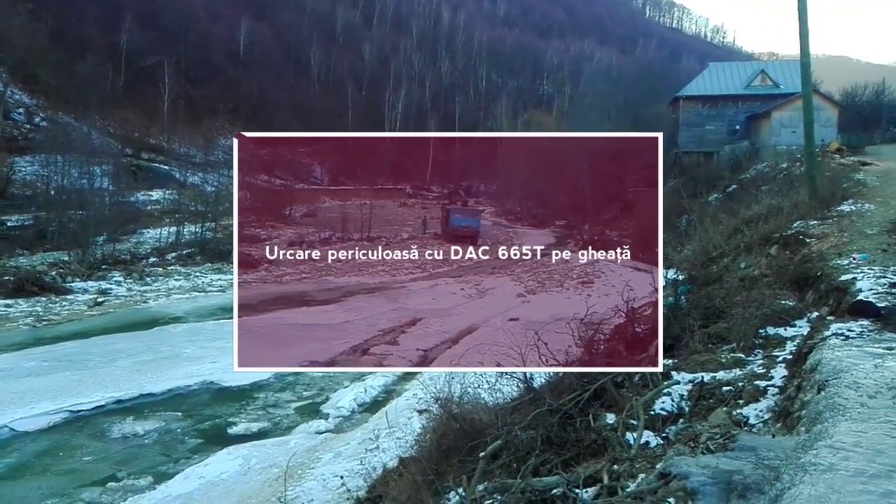 Dac 665t-urcare periculoasă pe gheață - YouTube