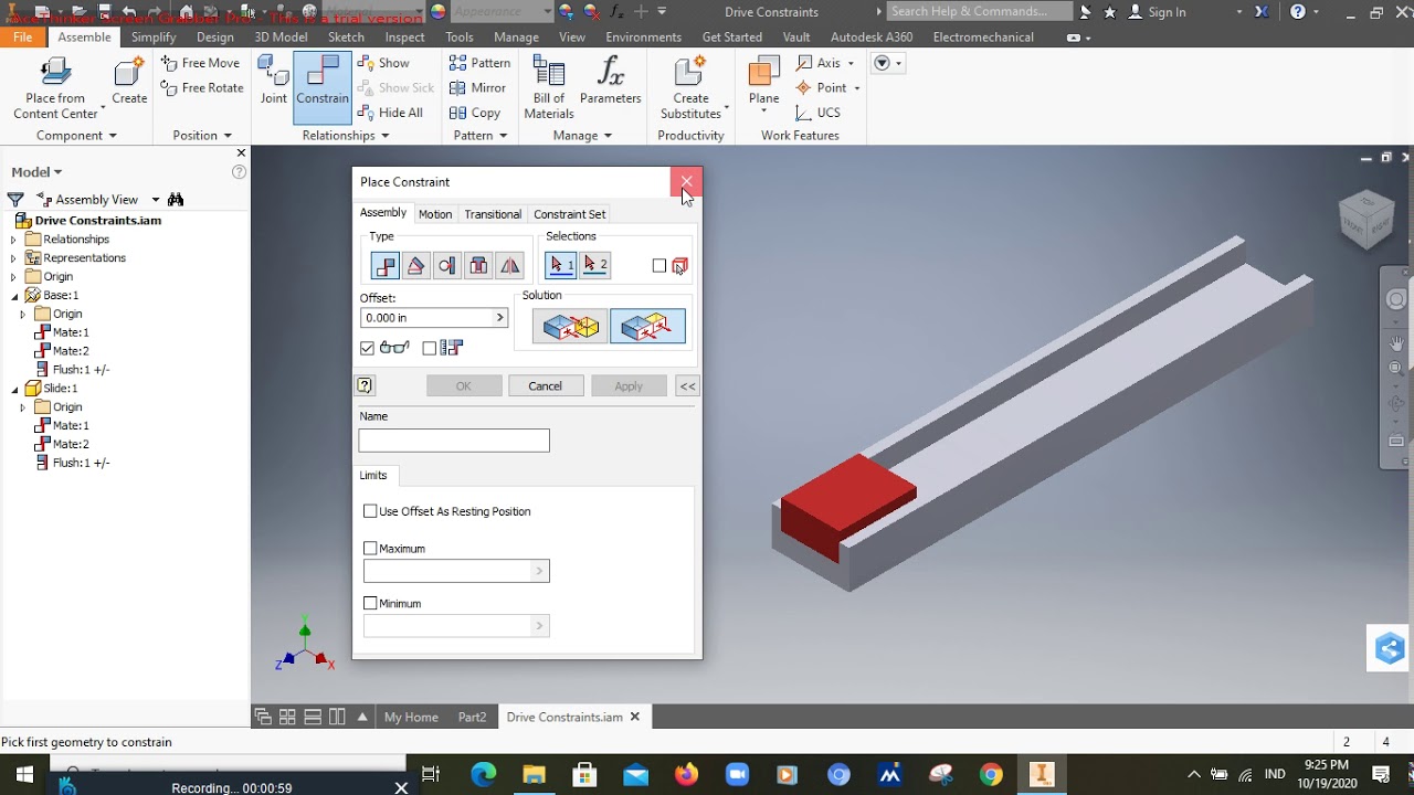 Cara Membuat Animasi Mekanisme Slider Dengan Autodesk inventor 2017 ...