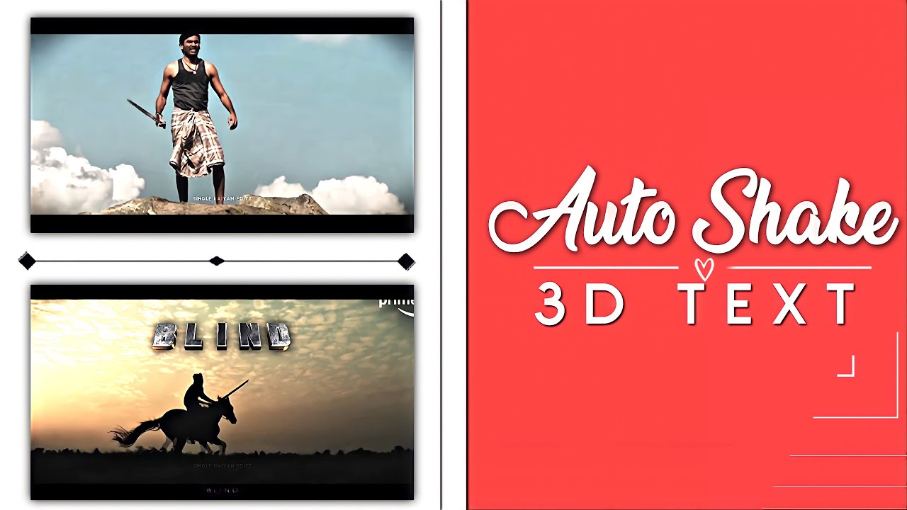 Auto shake and 3d tex tutorial tamil | Alight Motion | Single paiyan ...