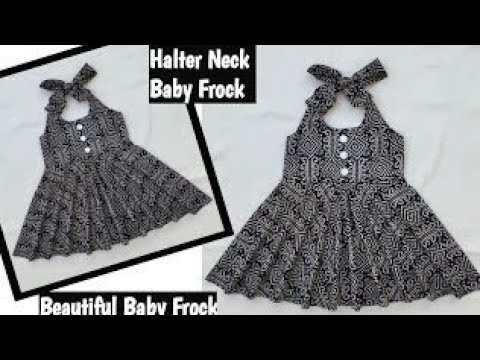 Halter neck baby frock cutting and stitching//Beautiful Baby Frock ...