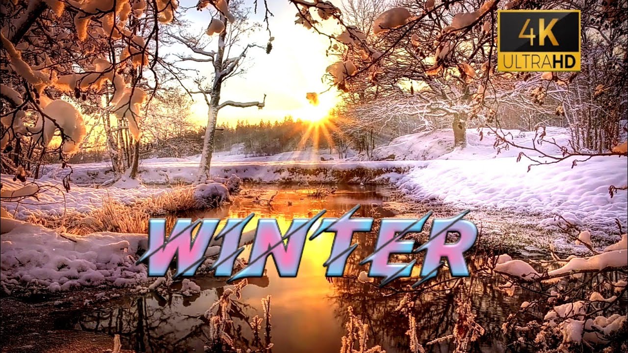 Relaxing winter scenes with music _ 4k relaxing winter / winter snow ...