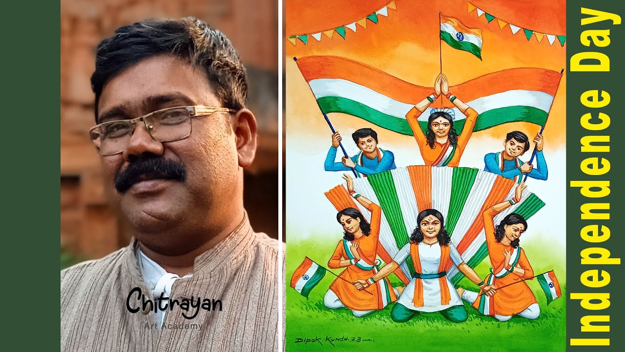 15 August Independence Day Drawing Colour | Independence Day Drawing ...