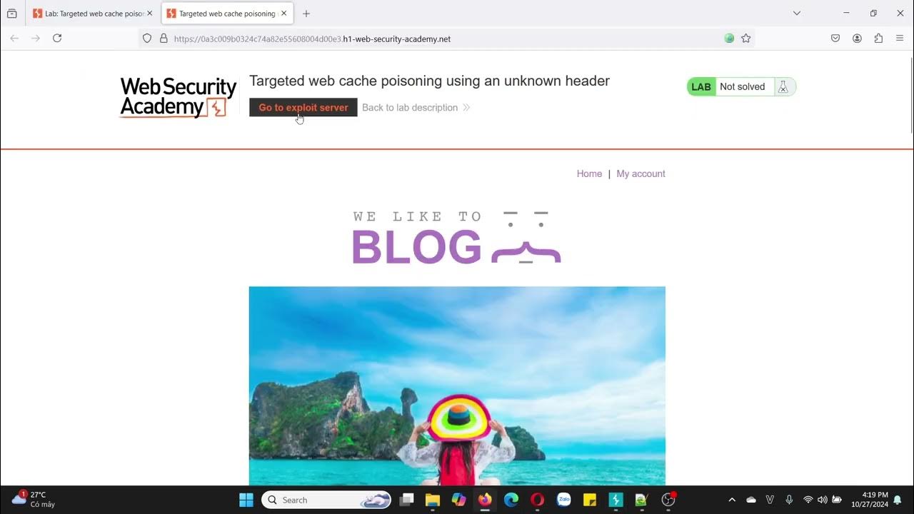 Targeted web cache poisoning using an unknown header - YouTube