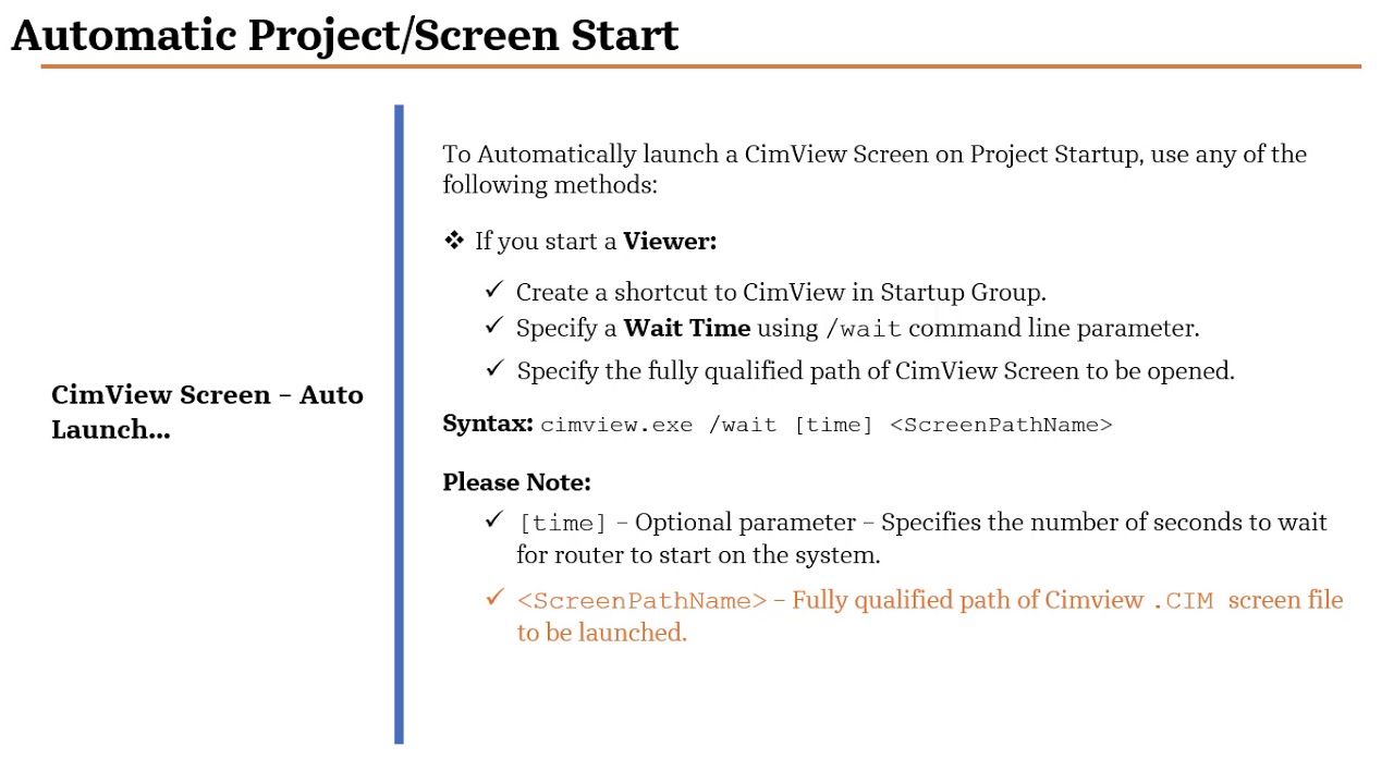 CIMPLICITY Training: Automatic Project/Screen Startup Configuration ...