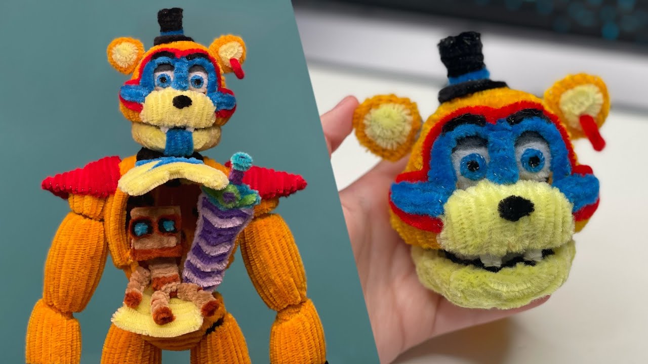 Making Glamrock Freddy With Pipe Cleaners - YouTube
