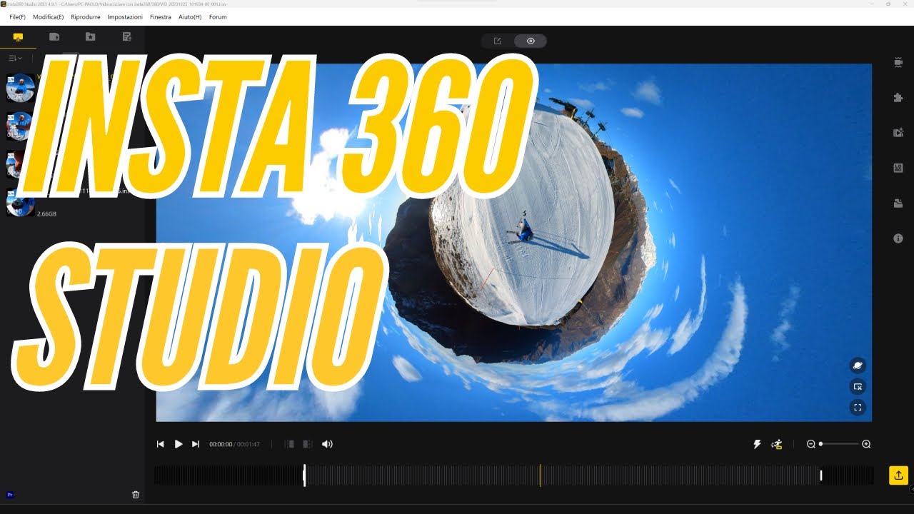MONTA FACILE con INSTA360 STUDIO tutorial (pannello Edit) - YouTube