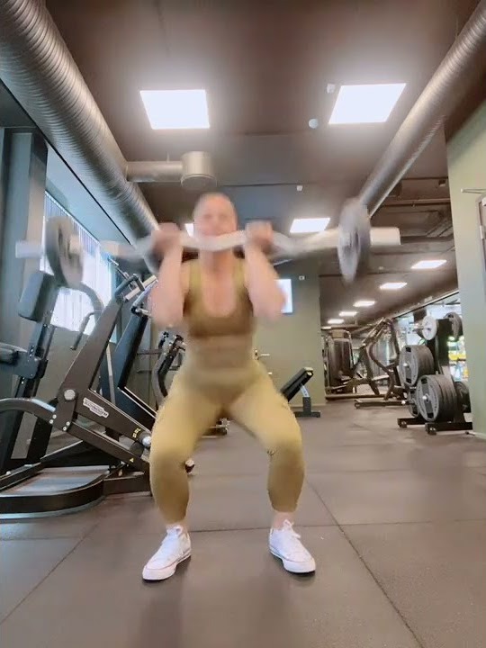 Ez-Bar Front Squat to Shoulder Press - YouTube