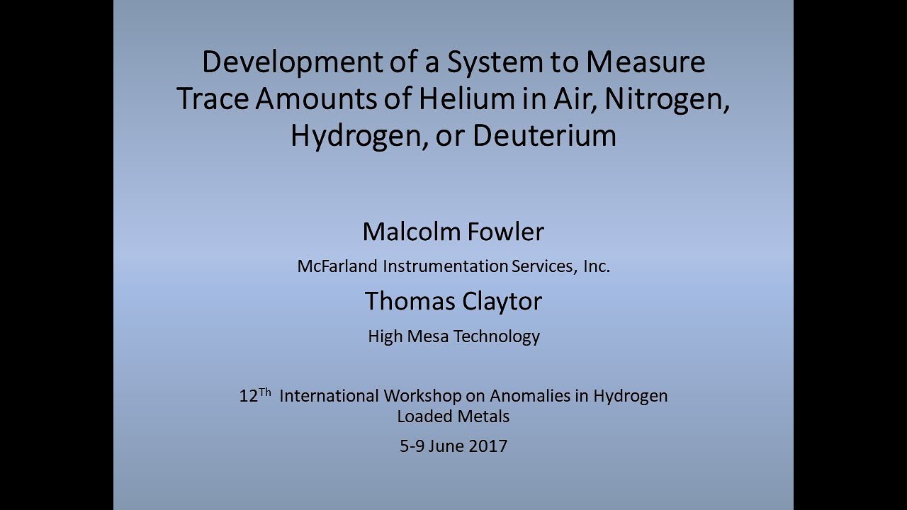 ASTI WORK12 - FOWLER – Development of a System to Measure Trace Amounts ...
