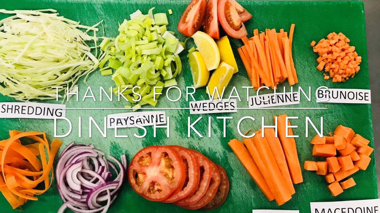 Basic Vegetable Cuts-dineshkitchen - YouTube