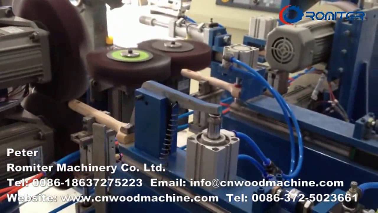 Automatic Wooden Brusher Handle Trimming and Polishing Machine-Romiter ...