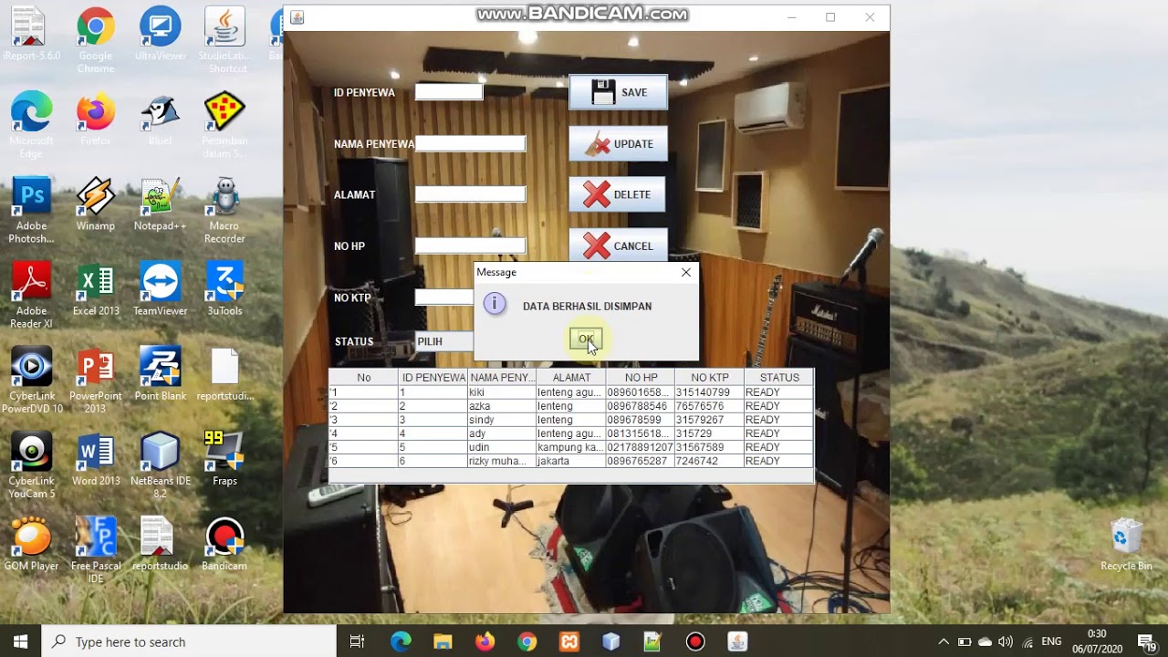 Demo aplikasi Studio Musik berbasis Java Neatbeans IDE - YouTube