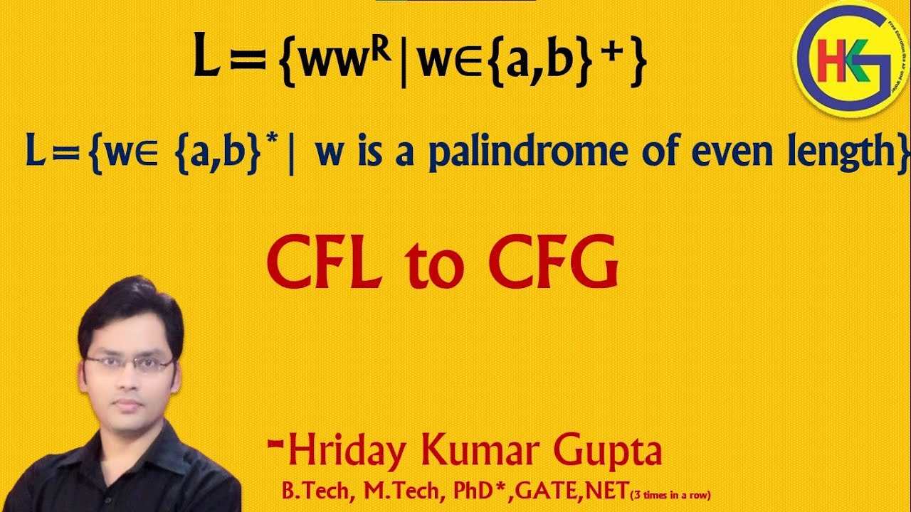 CFG for Even length Palindrome | {w∈ {a,b}*| w is a palindrome of even ...