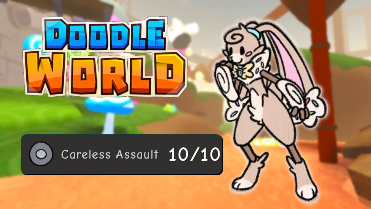 【Doodle World PvP】delicious bunny gets new move and destroys doodles ...