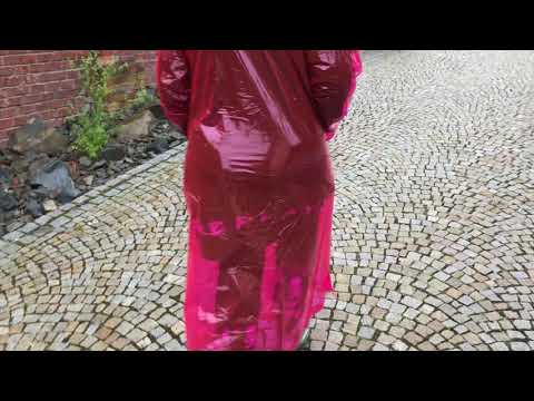 REGENPAAR-FUCHSIA PVC RAINCOAT(part 1)