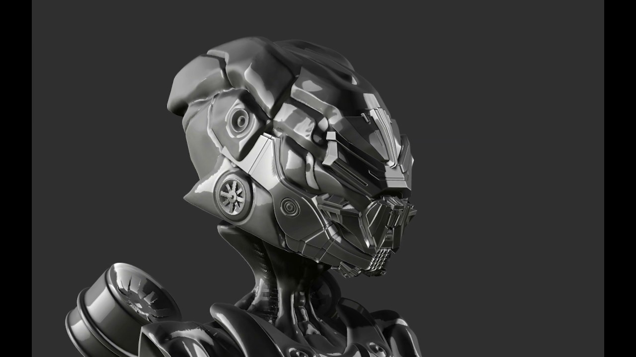 Zbrush Robot Head WIP A - YouTube